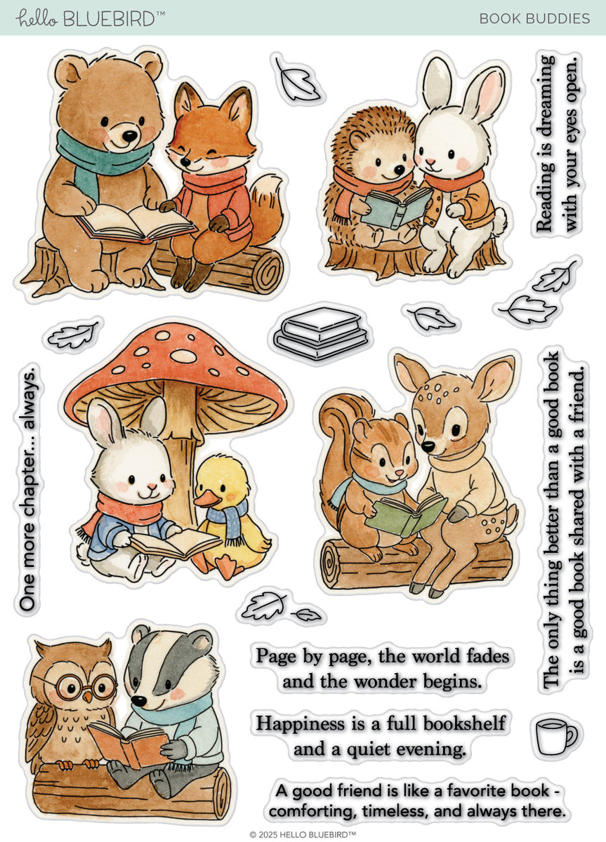 Book Buddies Stamp – Hello Bluebird, LLC