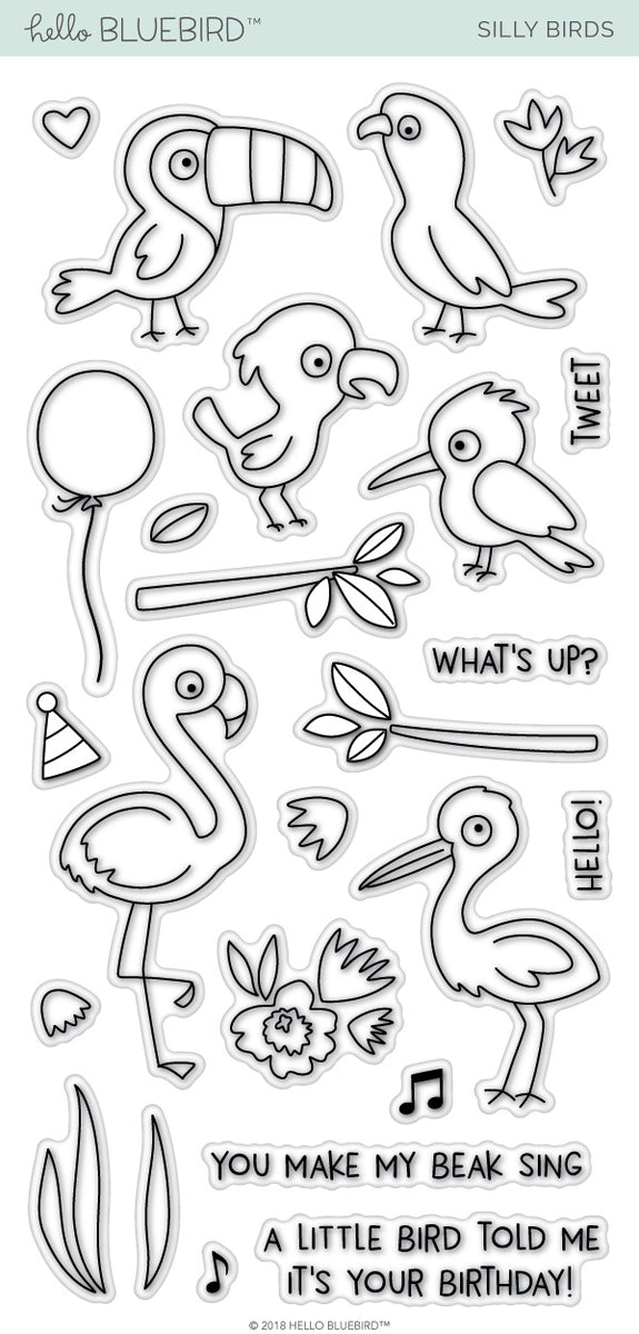 Silly Birds Stamp – Hello Bluebird, LLC