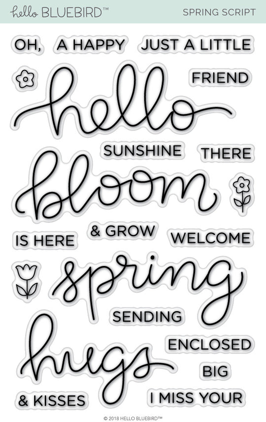 Spring Script Stamp – Hello Bluebird, LLC